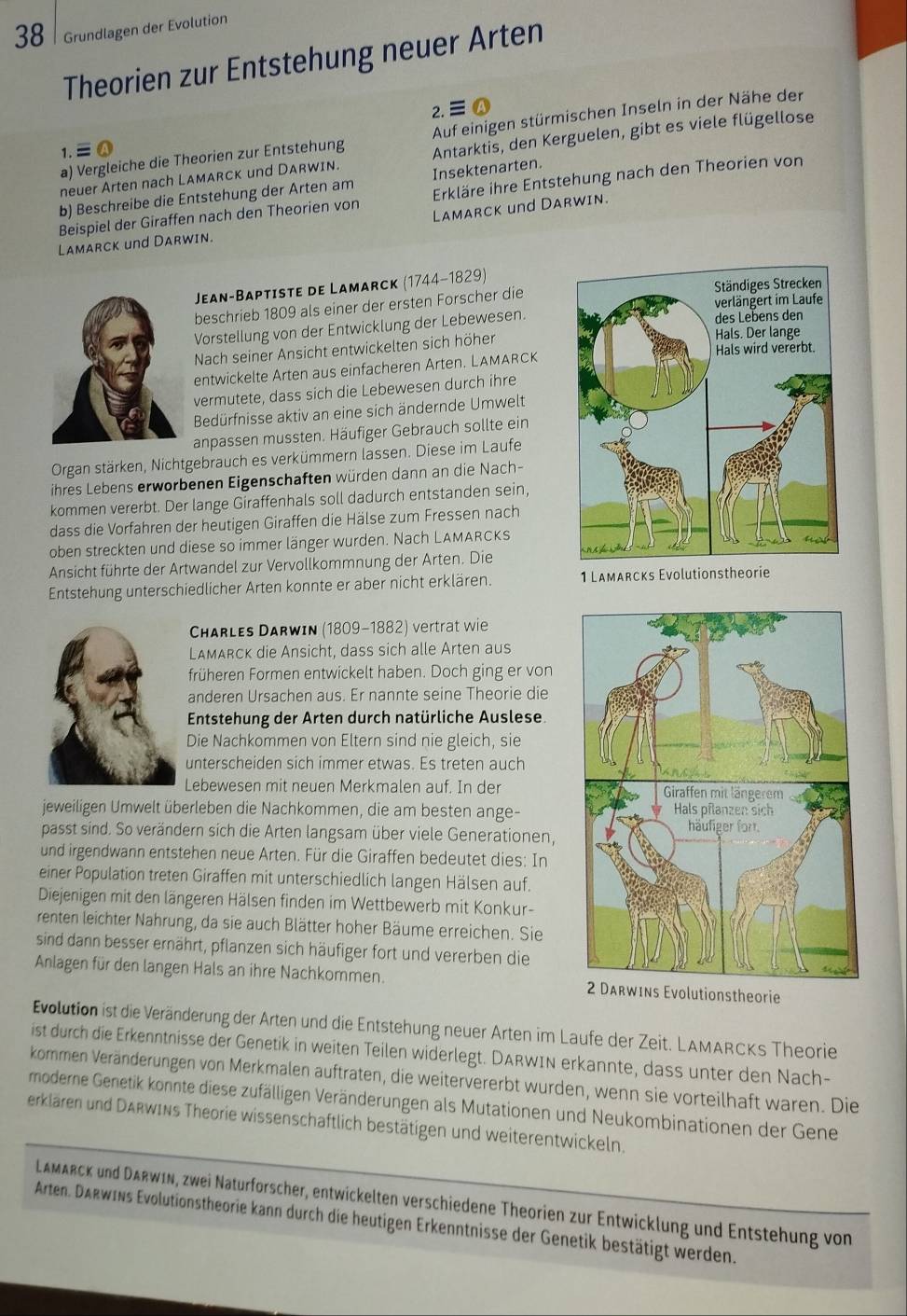Gelöst:Grundlagen der Evolution Theorien zur Entstehung neuer Arten 2 ≡ ...