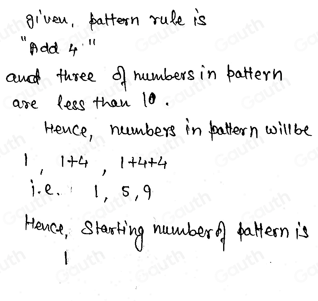 Solved: Higher Order Thinking Sarah created a pattern. Her rule was ...