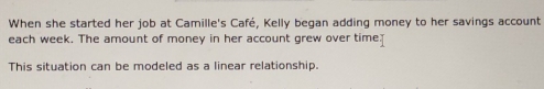 When she started her job at Camille's Café, Kelly began adding money to ...