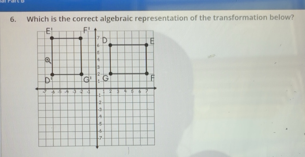 Solved: Which is the correct algebraic representation of the ...