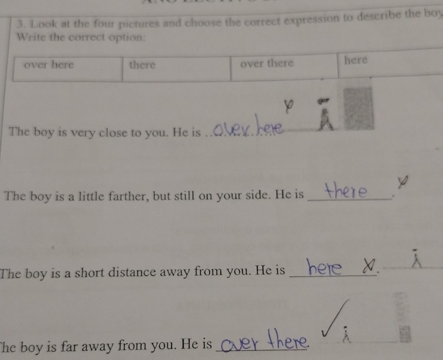 Resuelto:Look at the four pictures and choose the correct expression to ...