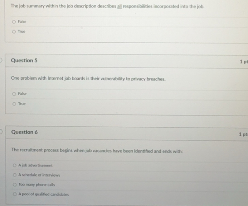 Solved: The job summary within the job description describes all ...