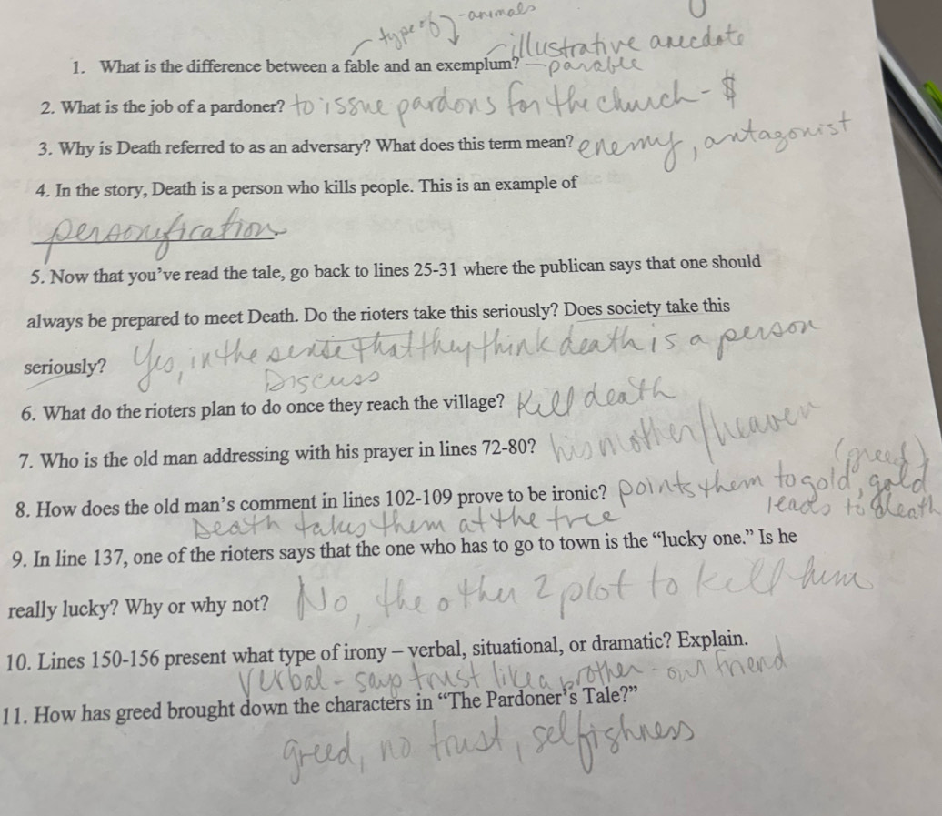 Solved: What is the difference between a fable and an exemplum? — 2 ...