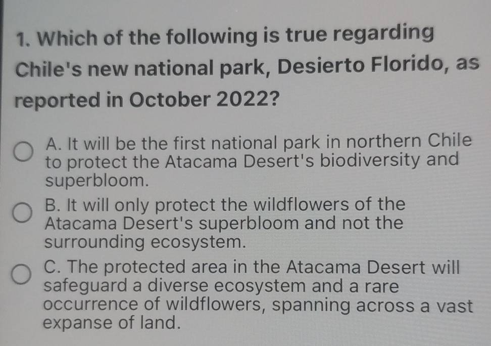 Giải quyết:Which of the following is true regarding Chile's new ...