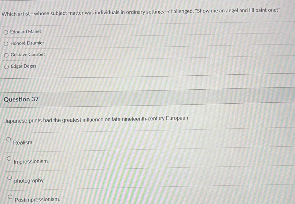 Solved: Which artist—whose subject matter was individuals in ordinary ...