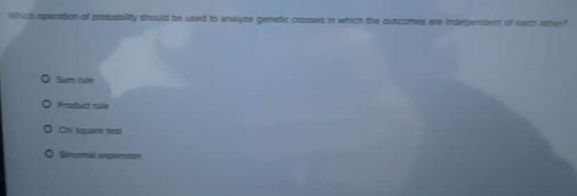 Solved: Which operation of probability should be used to analyze ...