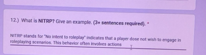 Solved: 12.) What is NITRP? Give an example. (3+ sentences required ...