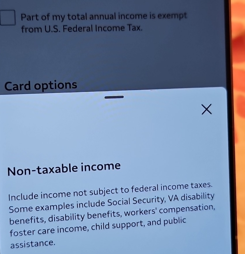Solved: Part of my total annual income is exempt from U.S. Federal ...