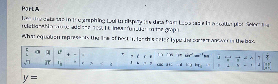 Solved: Use the data tab in the graphing tool to display the data from ...