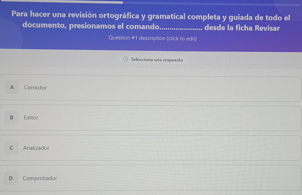 Resuelto:Para hacer una revisión ortográfica y gramatical completa y ...