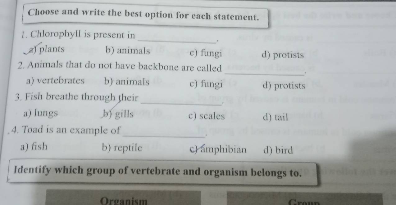Solved: Choose and write the best option for each statement. _ 1 ...