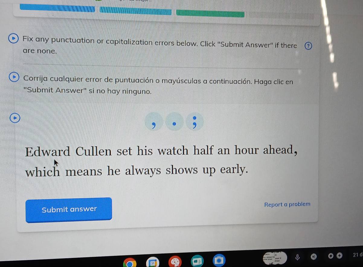Solved: Fix any punctuation or capitalization errors below. Click ...