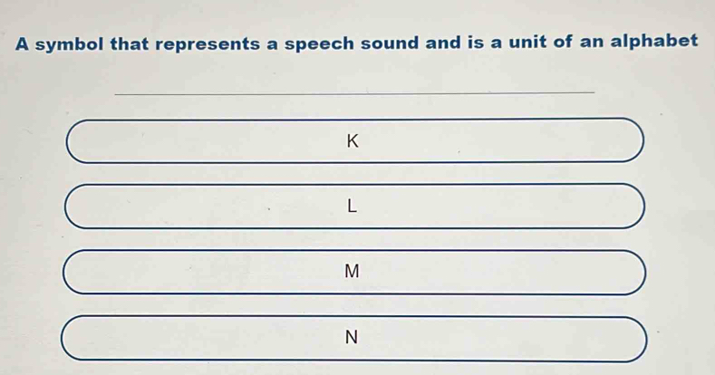A symbol that represents a speech sound and is a unit of an alphabet ...