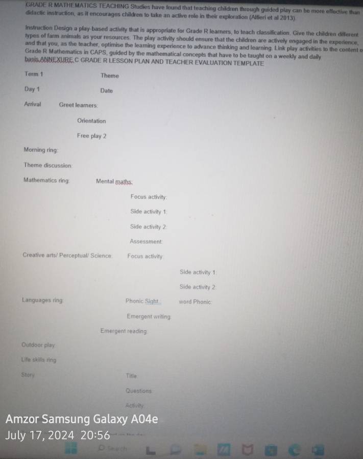 Solved: GRADE R MATHEMATIGS TEACHING Studies have found that teaching ...