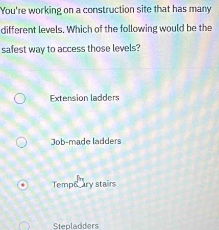 Solved: You're working on a construction site that has many different ...