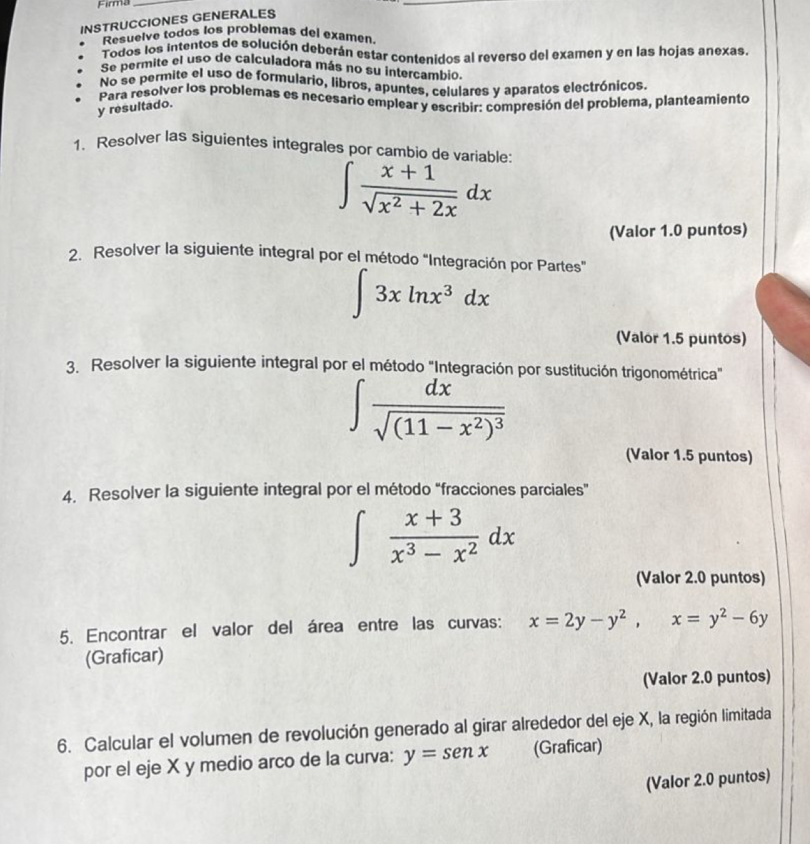 Resuelto:Firma_ INSTRUCCIONES GENERALES Resuelve todos los problemas ...