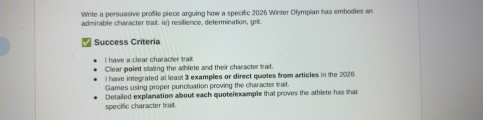 Solved: Write a persuasive profile piece arguing how a specific 2026 ...