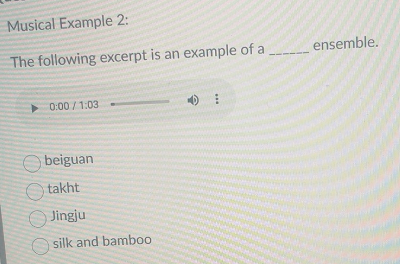 Solved: Musical Example 2: The following excerpt is an example of a ...
