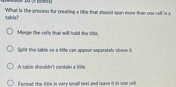 Solved: What is the process for creating a title that should span more ...