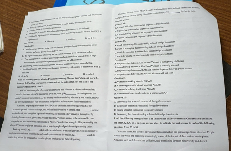 Giải quyết:In summay, inseperating exercine iss our daily routioe can ...