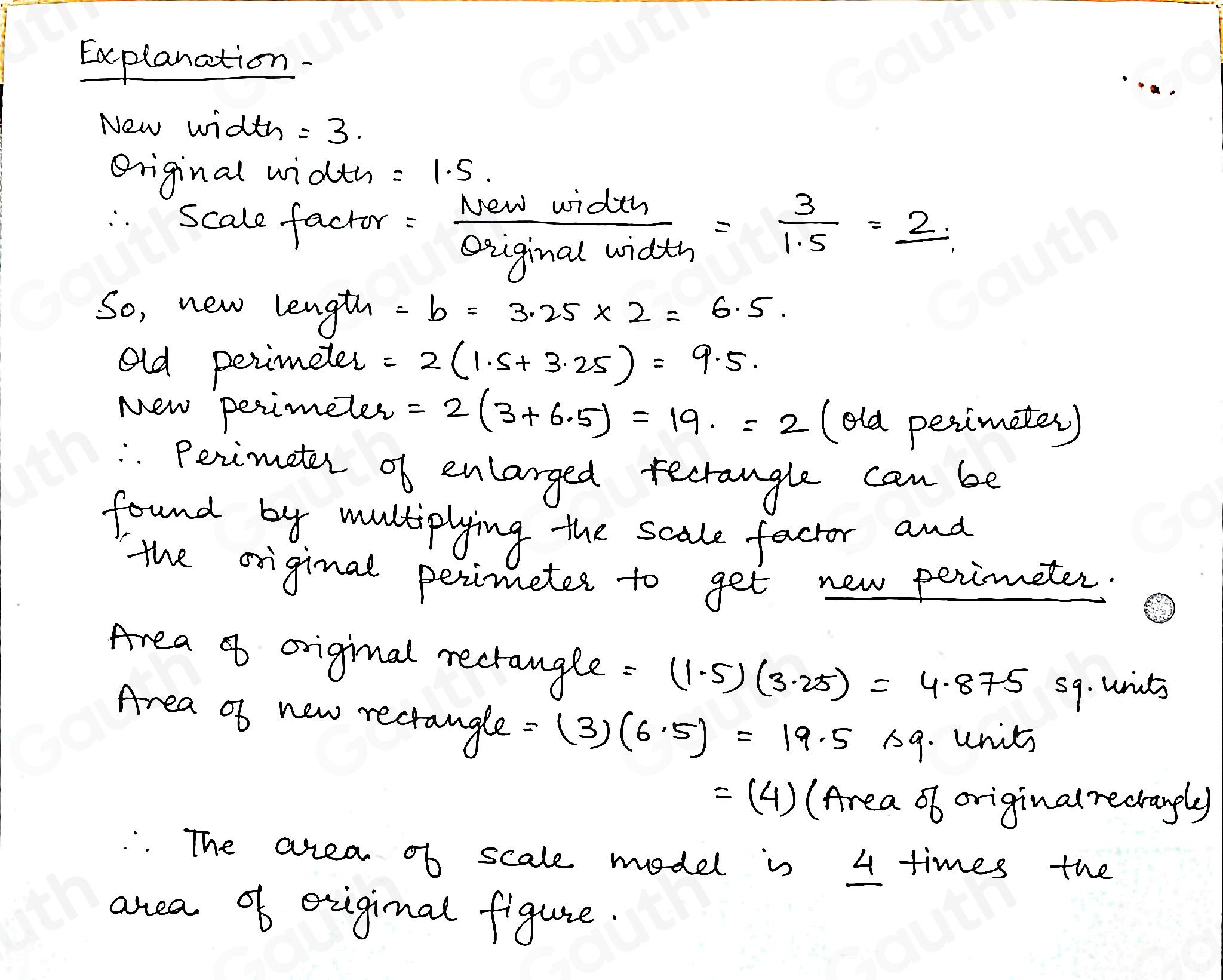 Solved: Use the scale factor to compare the perimeter and area Complete ...