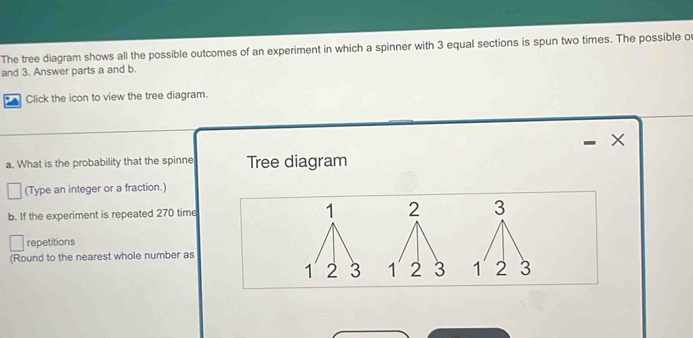 Solved: The tree diagram shows all the possible outcomes of an ...