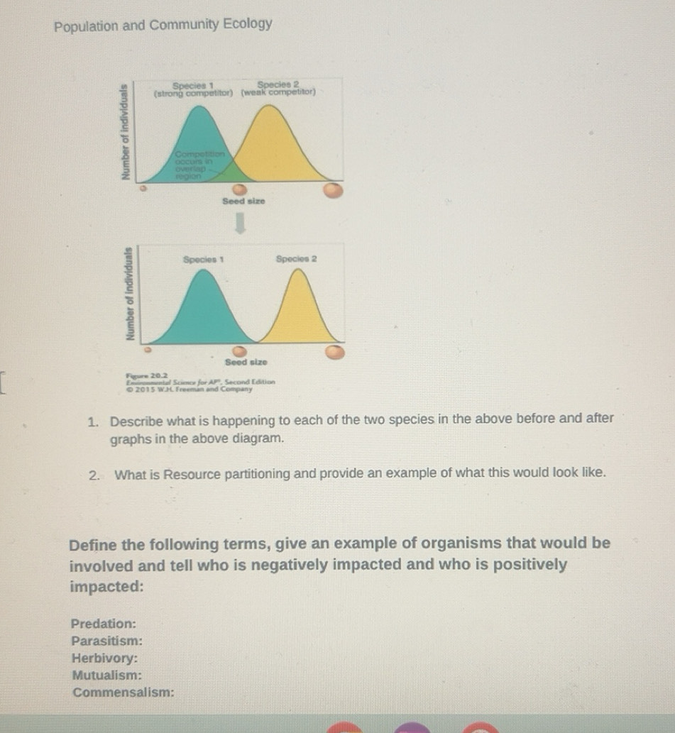 Solved: Population and Community Ecology Figure 20.2 Sent el Science ...
