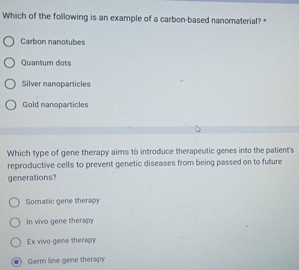 Solved: Which of the following is an example of a carbon-based ...