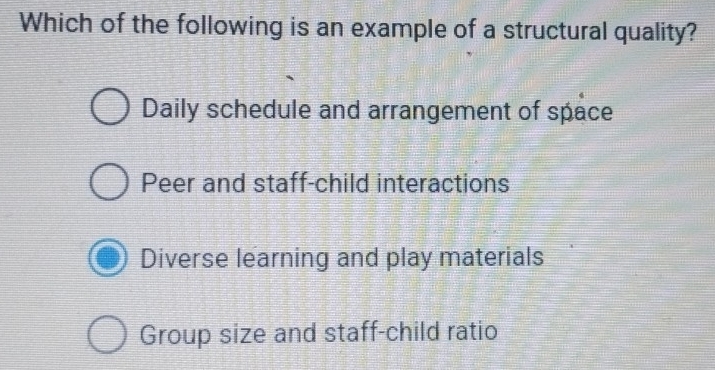 Solved: Which of the following is an example of a structural quality ...