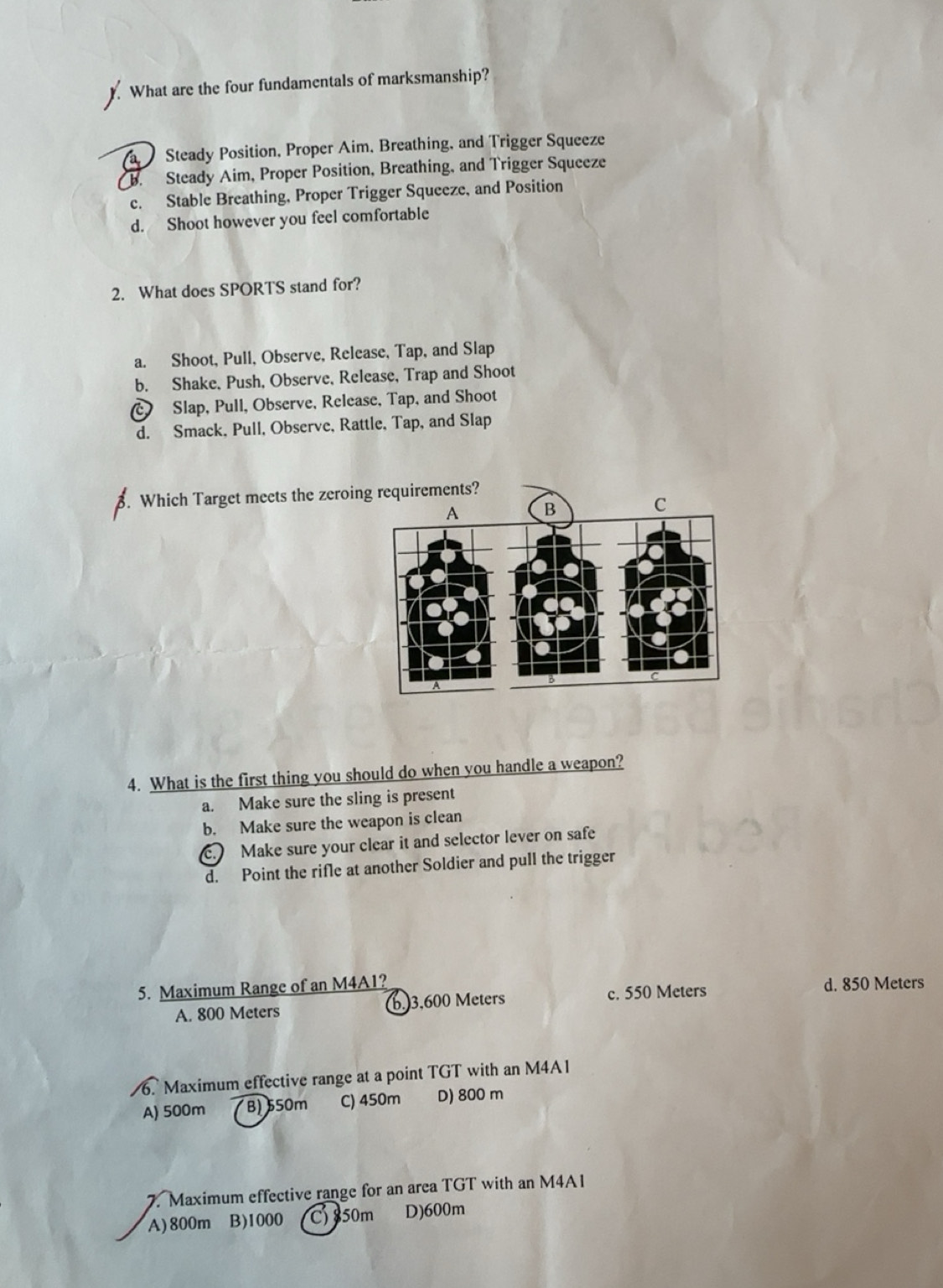 Solved: What are the four fundamentals of marksmanship? Steady Position ...