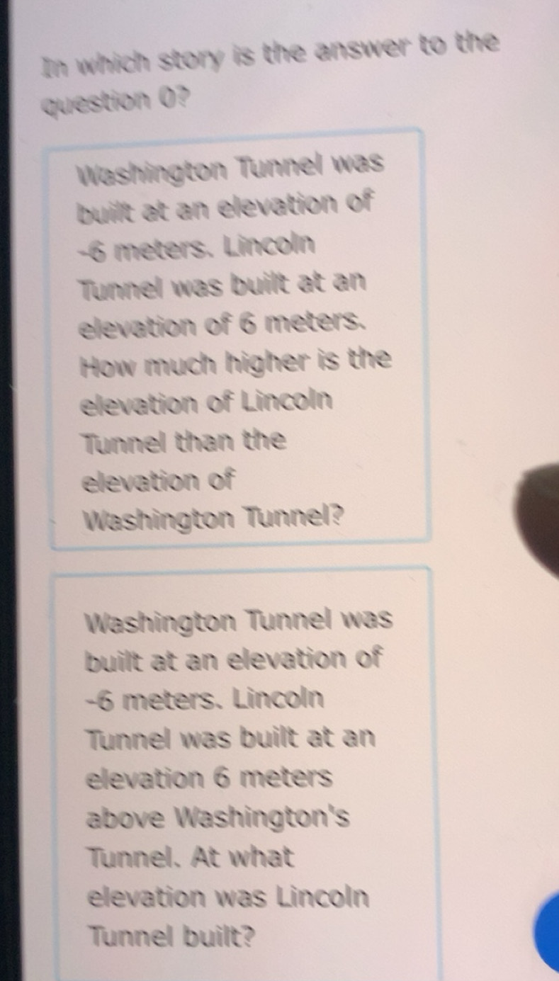 Solved: In which story is the answer to the question 0? Washington ...