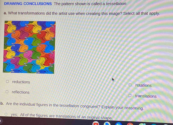 Solved: DRAWING CONCLUSIONS The pattern shown is called a tessellation ...