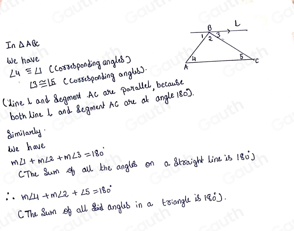 Solved: Using the figure above and the fact that line / is parallel to ...