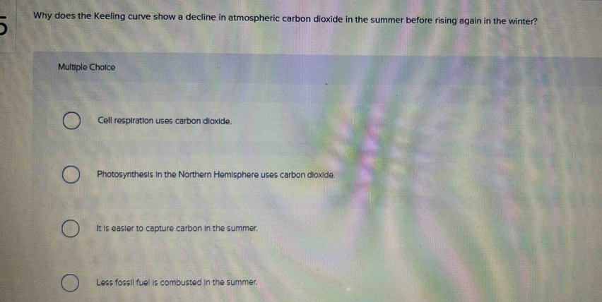 Solved: Why does the Keeling curve show a decline in atmospheric carbon ...