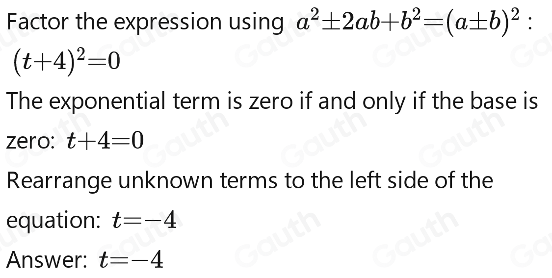 Solved: t^2+8t+16=0 quadratic equations by factoring [Math]