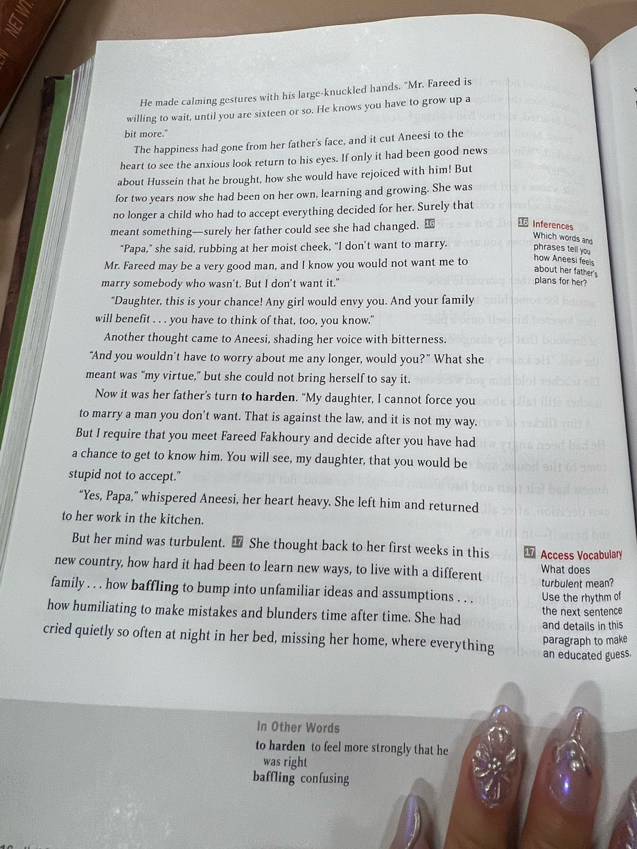Solved: He made calming gestures with his large-knuckled hands. “Mr. Fareed is willing to wait ...