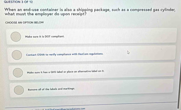 Solved: OF 12 When an end-use container is also a shipping package ...