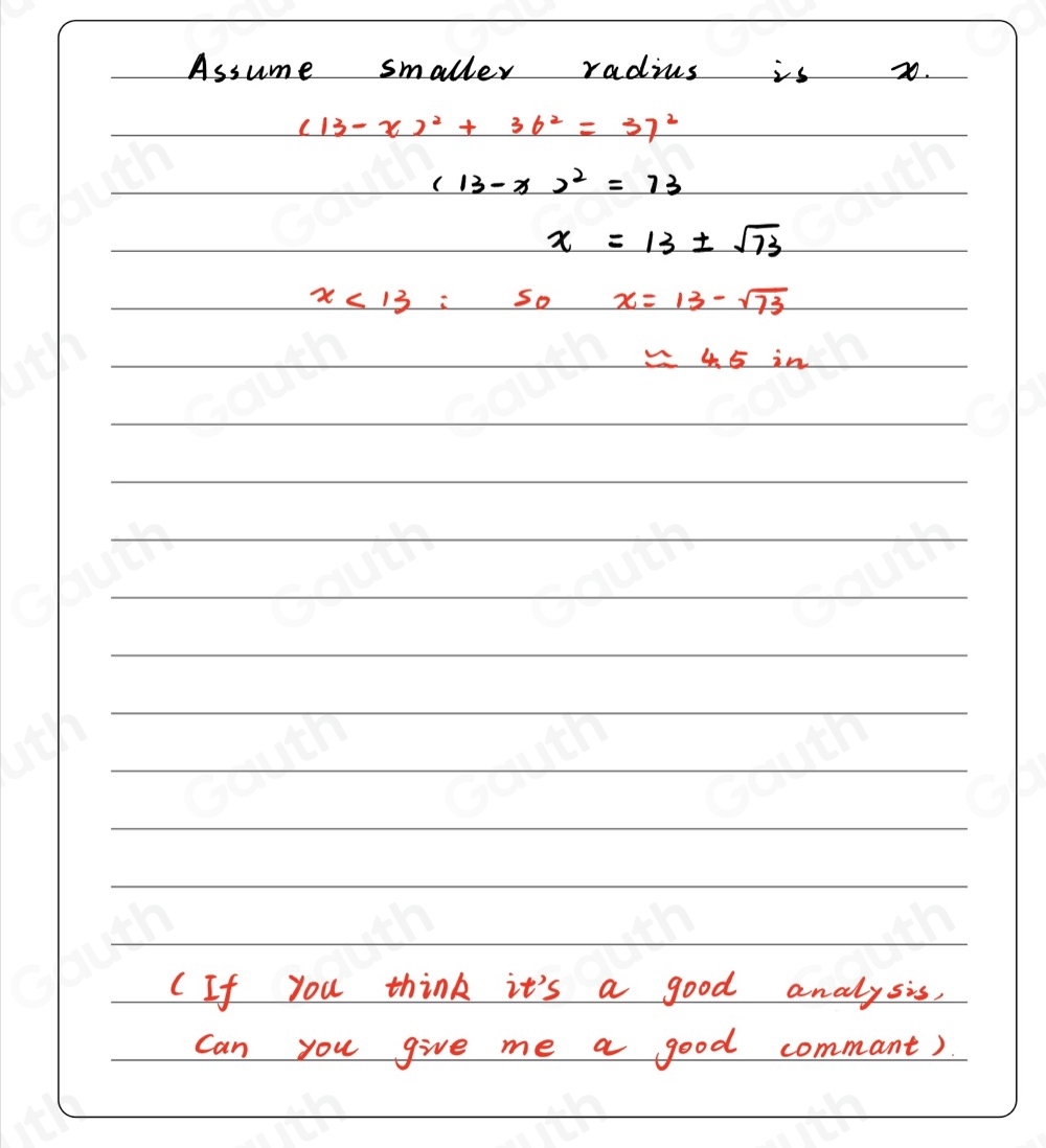 Solved: A chain fits tightly around two gears as shown. The distance ...