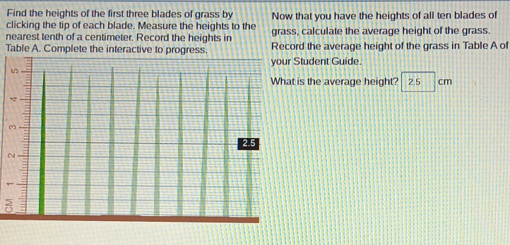 Solved: Find the heights of the first three blades of grass by Now that ...