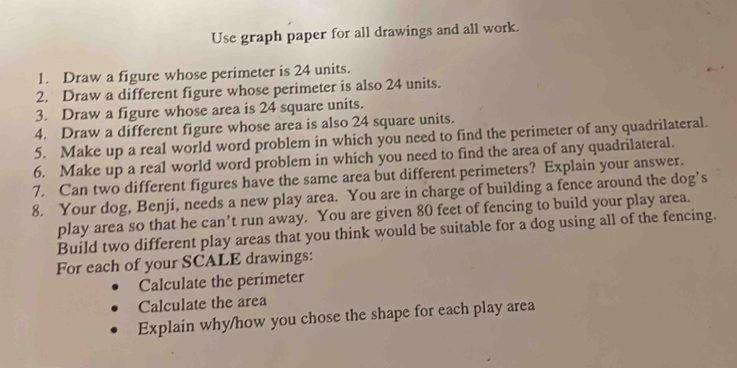 Solved: Use graph paper for all drawings and all work. 1. Draw a figure ...