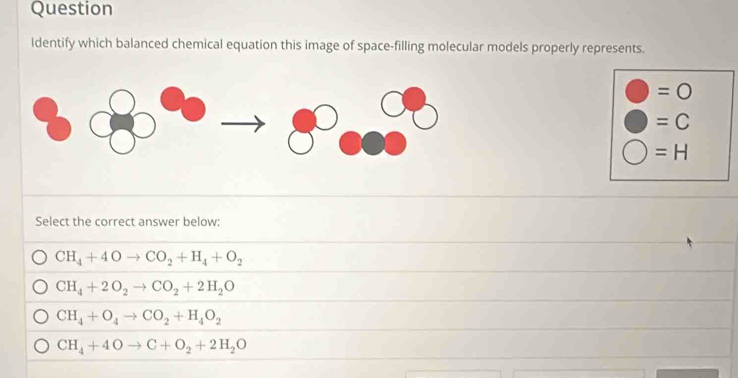 Solved: Question Identify which balanced chemical equation this image ...