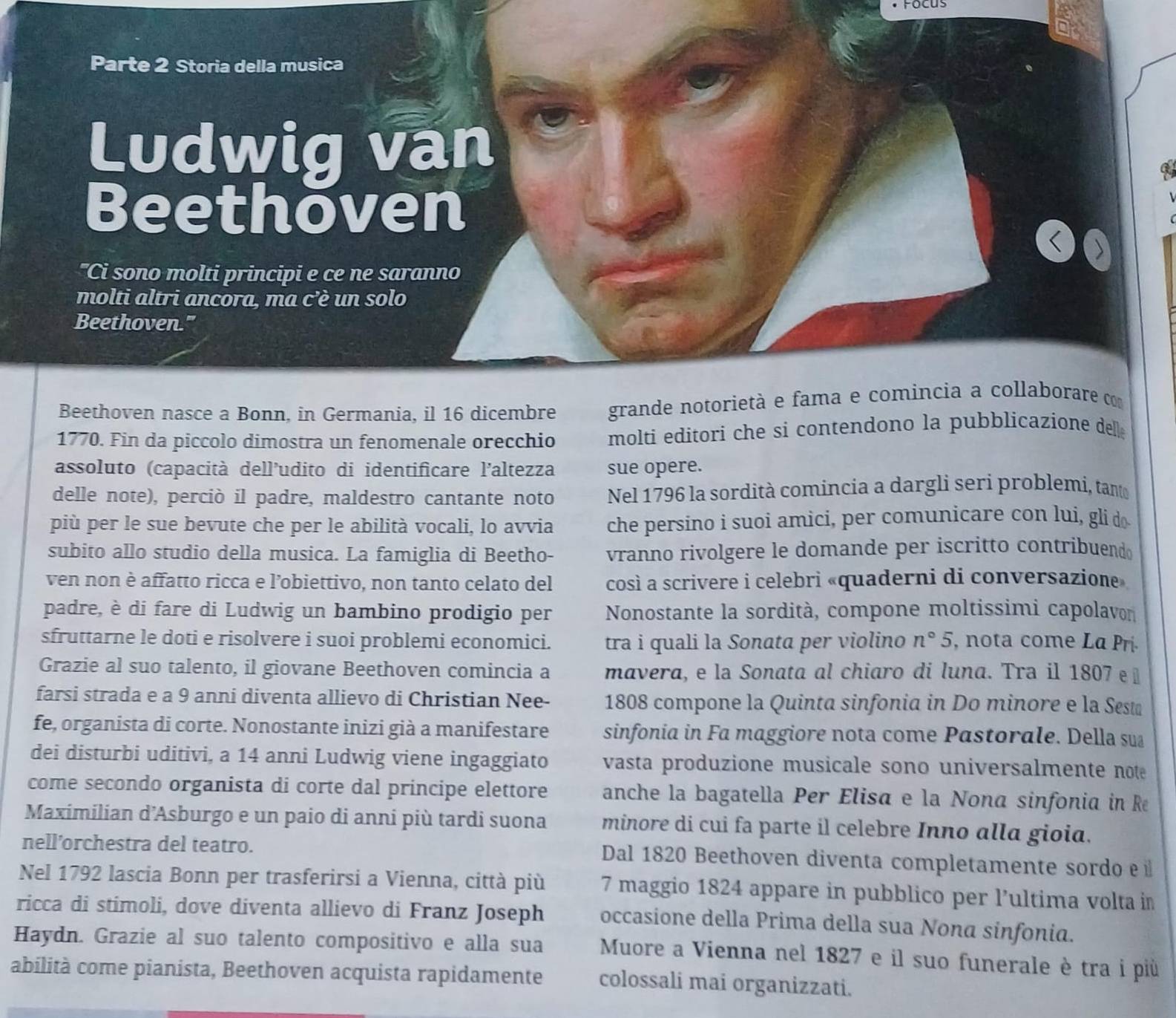 Risolto:Parte 2 Storia della musica Ludwig van Beethoven "Ci sono molti ...