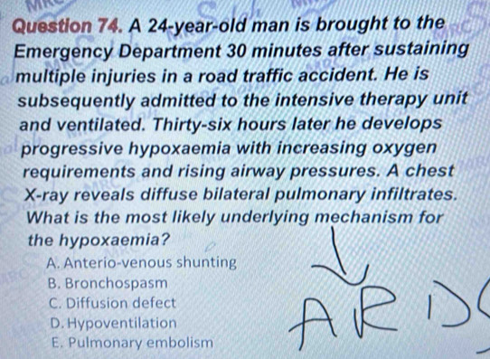 Solved: A 24-year -old man is brought to the Emergency Department 30 ...