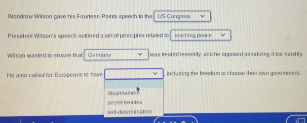 Solved: Woodrow Wilson gave his Fourteen Points speech to the US ...