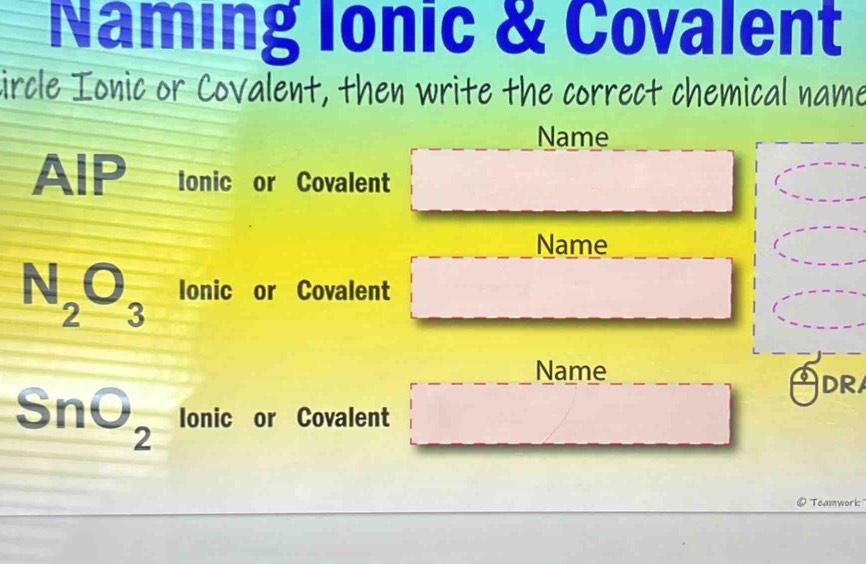 Solved: Naming Ionic & Covalent circle Ionic or Covalent, then write ...