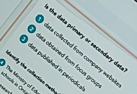 Solved: he data primary or secondary da data collected from company web ...