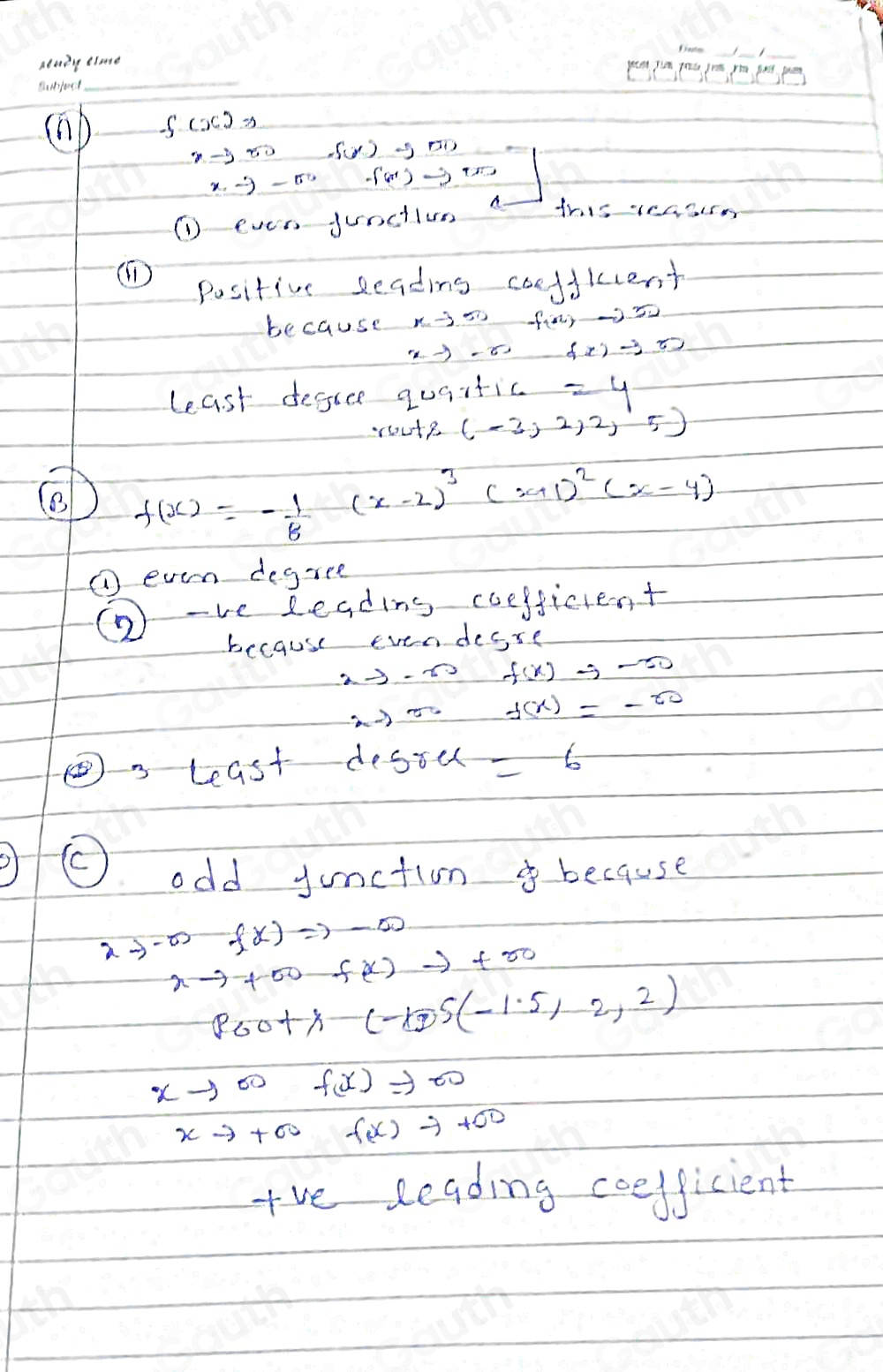 Solved: Match each graph to a statement about the polynomial function ...