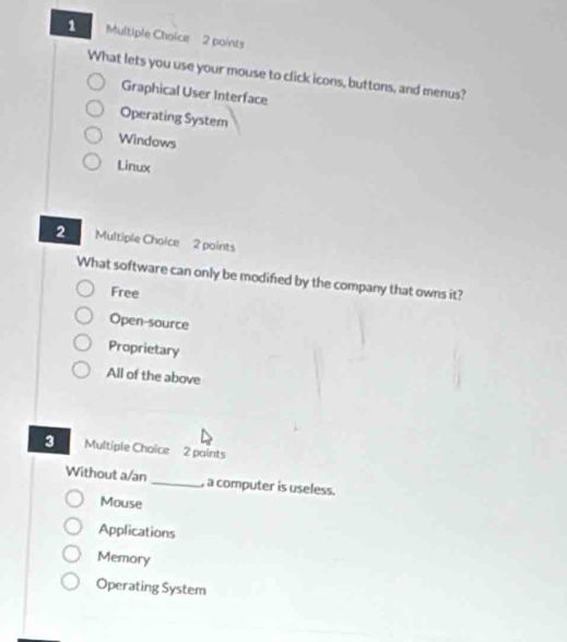 Solved: What lets you use your mouse to click icons, buttons, and menus ...
