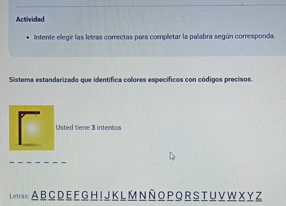 Resuelto:Actividad Intente elegir las letras correctas para completar ...