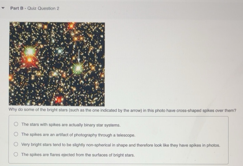 Solved: Quiz Question 2 Why do some of the bright stars (such as the ...